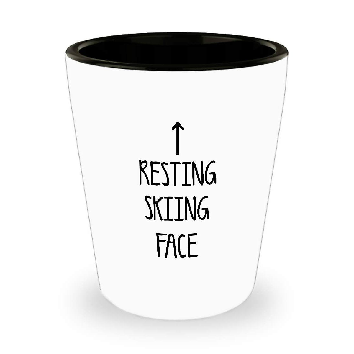 For Ski Lovers Resting Skiing Drinking Face Funny Witty Gag Ideas Drinking Shot Glass Shooter Birthday Stocking Stuffer