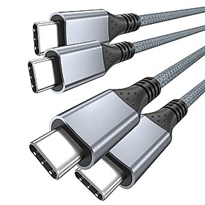UseBean 240W USB C to USB C Cable 6.6ft[2 Pack],USB 3.2 Gen 2X2 20Gbps Data Transfer Type-C PD Fast Charging,4K Video Cord,for Thunderbolt 3/4 MacBook,iPad Pro 12.9 Air Mini,Galaxy S23 S22 S21