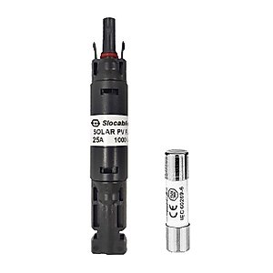 Solar Odyssey 25A Solar Fuse Holder with Single Fuse 1000V in-line Waterproof IP68 Male and Female Connector