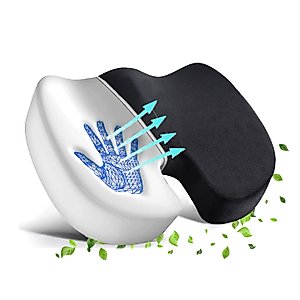 KRUNSHM Seat Cushion, Office Chair Cushions car seat Cushion for Car Long Sitting, Ergonomic Non-Slip Memory Foam Cushion for Back, Coccyx, Tailbone Pain Relief