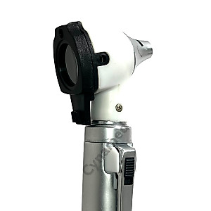 Mini Fiber Optic Otoscope White (Pocket Size) Ent Diagnostic Set with 1 Replacement Bulb Cynamed