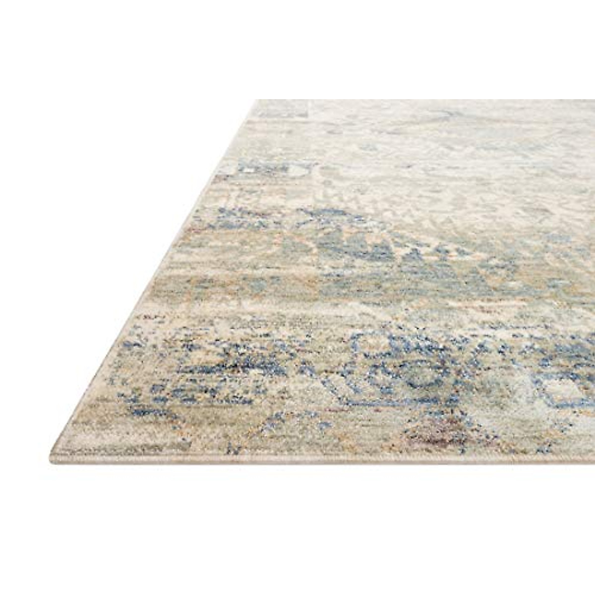 Loloi Revere Rug, Ivory & Blue 2'-6" x 10'-0" Area Rug – Traditional Accent Rugs for Living Room, Bedroom, Entryway & Hallway, No Shed High Traffic Area Home Decor Rug