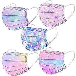 Xesakesi 50 Pack Kids Disposable Face Breathable Dust Filter Mouth Cover Masks with Elastic Ear Loop for Kids