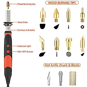 Wood Burning kit, Professional WoodBurning Pen Tool, DIY Creative Tools ,Wood Burner for Embossing/Carving/Pyrography，Suitable for Beginners,Adults