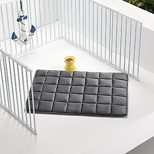 Allisandro Premium Non-Slip Waterproof Dog Mat Washable Dog Sleeping Bed Kennel Pads for Small Medium Large Dogs and Cats, Grey, 29.5 X 19.5 Inches