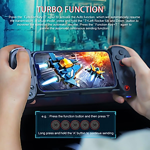 Joso Mobile Gaming Controller for iPhone/Android/PC/Nintendo Switch/PS4, Cloud Games, with Hall Effect Joystick, 6 Axis Gyro, TURBO, Gamepa for Android with Phone Case Support
