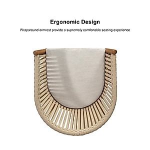 PURPLE LEAF Outdoor Bar Height Stools Set of 2 Patio Metal Modern Wicker Bar Chairs Woven Aluminum Barstools with Back and Cushions for Balcony Garden Indoor Kitchen Poolside Teak