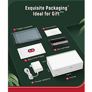 Liene 4x6'' Instant Photo Printer (Battery Edition) Bundle100-sheet, 3 Ink-Cartridge, Wireless Photo Printer for iPhone, Smartphone, Android, Computer, Dye Sublimation, Photo Printer for Travel, Home