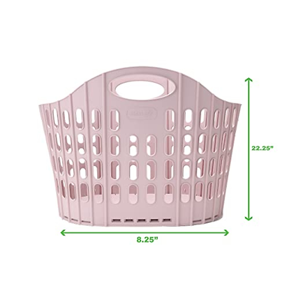 Mind Reader Collapsible Laundry Basket 38 Liter/10 Gallon, Ventilated Plastic Hamper, Compact Clothes Basket, Pink