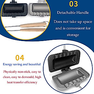 Breakfast Sandwich Maker - Hot Dog Toaster - Egg Panini Press Pan - Nonstick Sandwich Skillet with Removable Handle