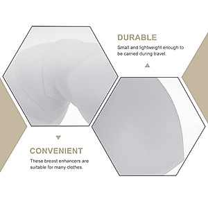 FENICAL 3 Pairs Women Foam Bra Pads Insert Removable Triangle Bra Enhancer Cup for Swimwear Sports Bra Bikini (White)