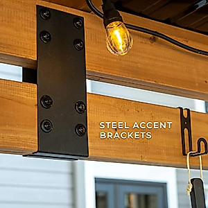 Backyard Discovery Saxony XL Grill Gazebo, 2 full Size Grills, Griddles or Smokers Steel Metal Roof, Wind Resistant - 100 mph, Supports 30 In of Snow, Electrical Outlet, USB, Grilling Hooks