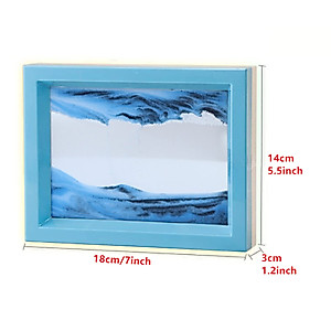 Posters and Prints Hourglass | Dynamic Sand Painting, 3D Natural Landscape Quicksand Painting/Glass Crafts Mobile Sand Painting Desktop Art Decoration Toy (A)