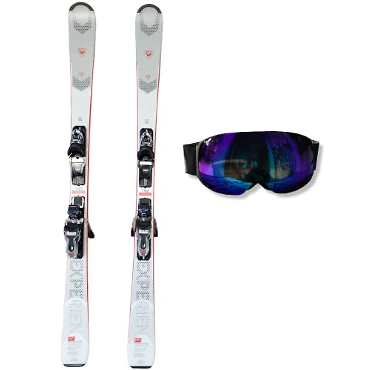 Rossignol Experience 76 Snow Skis with Bindings - Mens/Womens Downhill All Mountain Ski Package Includes Skis, Look Express Bindings, and Switchbak Goggles. (152cm)