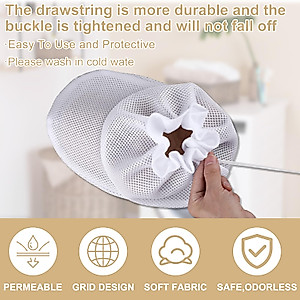 Giantree 2 Pcs Baseball Hat Washer Cage for Washing Machine, Hat Cleaner for Baseball Caps with Drawstring Hat Washer Mesh Bags Hat Rack Protector Organizer for Adult Kids Flat and Curved Hats