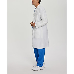Landau mens Landau Scrub Zone Unisex Relaxed Fit 2-pocket Drawstring Cargo Scrub Pants 85221 Medical Lab Coat, White, 44 US