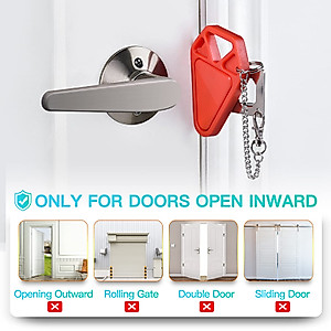 Portable Door Lock Travel Hotel Safety: Hotel Door Locks for Travelers, Home Apartment Security Locker from Inside Room Bedroom Women Travel Gifts Traveler Stocking Stuffers Traveling Essentials