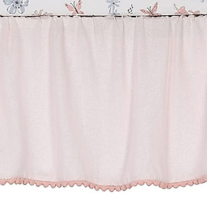 Lambs & Ivy Baby Blooms 3-Piece Pink Floral/Butterfly Baby Crib Bedding Set