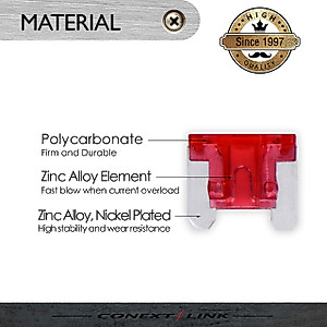 Conext Link ATMLP10-50 ATM Low Profile Fuse Nickle Plated 50 Pack (10 Amp) （14482）