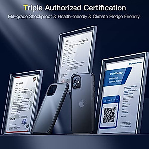 Humixx Full Body Protection for iPhone 12 Case, iPhone 12 Pro Case with Screen Protector + Camera Lens Protector (2 Pack), Shockproof Slim Protective Phone Case for iPhone 12/12 Pro 6.1''-Black