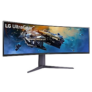 LG 45GR65DC-B Ultragear Curved Gaming Monitor 45-Inch 32:9 QHD 200Hz 1ms UltraWide Display AMD FreeSync Premium Pro VESA DisplayHDR 600 HDMI 2.1 x2 DP UBS x3 Tilt/Height/Swivel Stand - Black