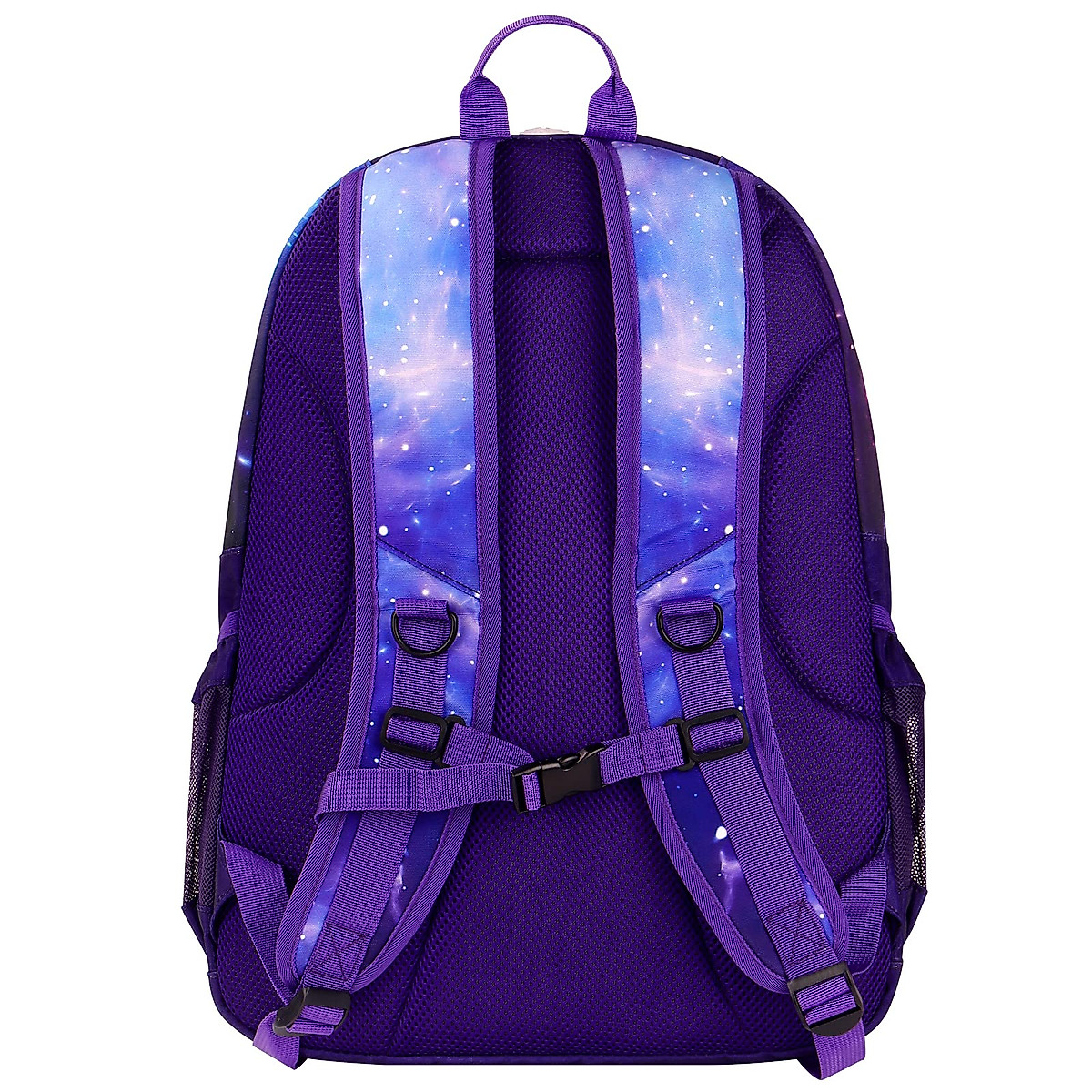 Choco Mocha Purple Backpack for Teen Girls, Travel School Backpack for Girls Middle School Large Bookbag 18 Inch, Galaxy