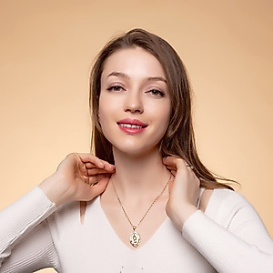 AOASK Women Crystal Rhinestone Christian Jewelry Virgin Mary Pendant Necklace