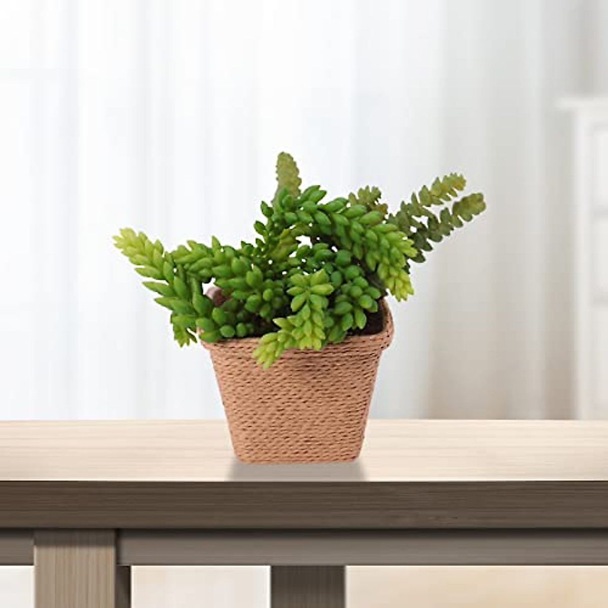 WYSRJ 2Pcs Rattan Waste Basket Bin, Handwoven Rattan Storage Baskets with Liner, Woven Basket Trash Can Bathroom Garbage Container Bin for Bedroom Laundry Room or Kitchen