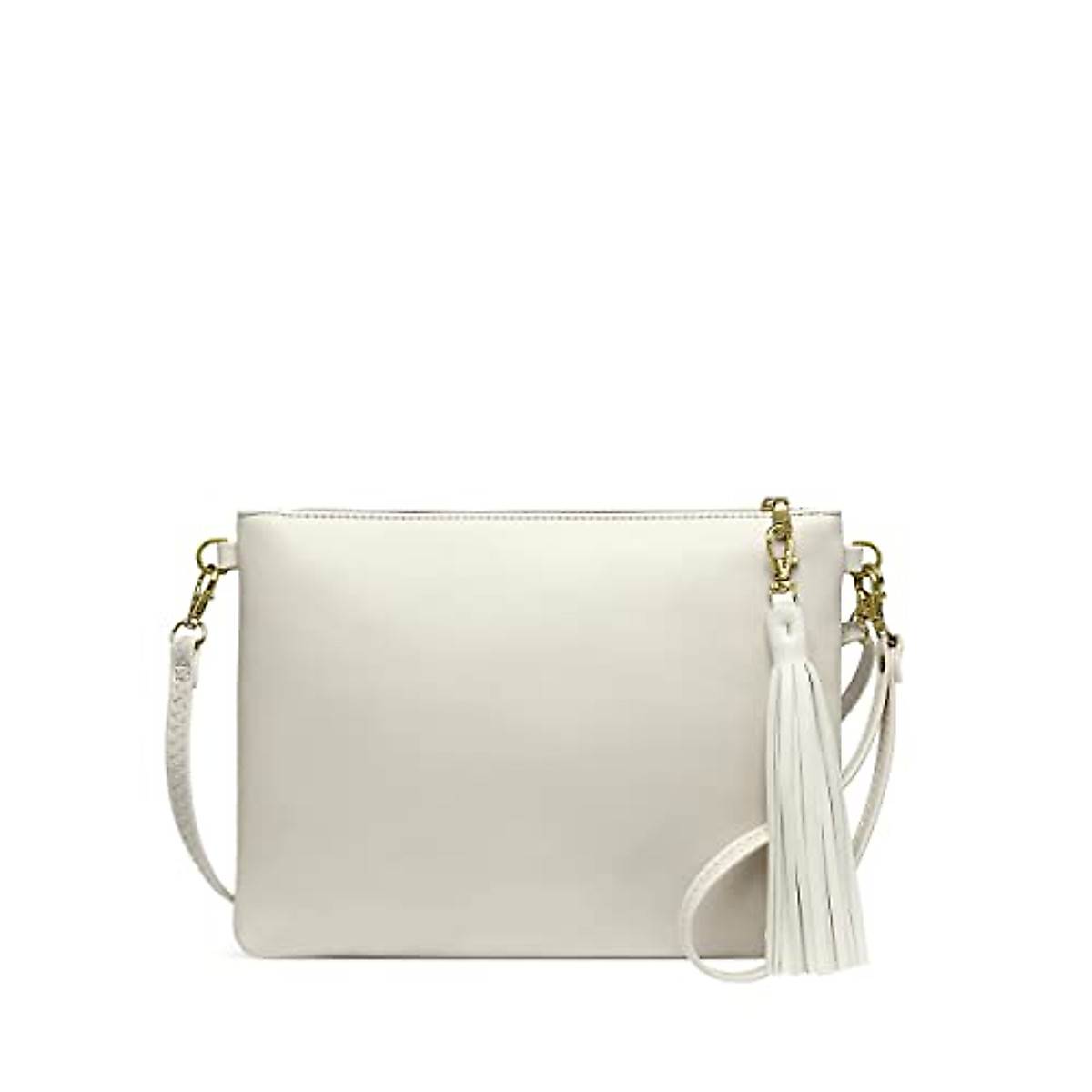 Pixie Mood Michelle 11 x 8.25 Vegan Leather Clutch, Coconut Cream