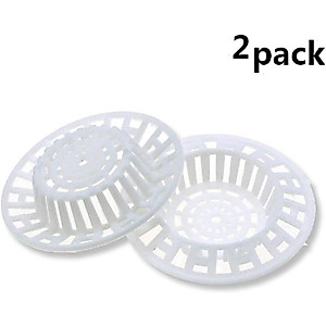 Kitchen Sink Filter Reusable Plastic Bath Sink Strainer Set 7 cm Pack of 2 White