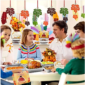 Decodinli 36 pcs Thanksgiving Leftover Containers with Lids, Thanksgiving Aluminum Food Containers, Fall themed Disposable Food Containers, Thanksgiving Tin Foil Containers for Leftovers, Treats
