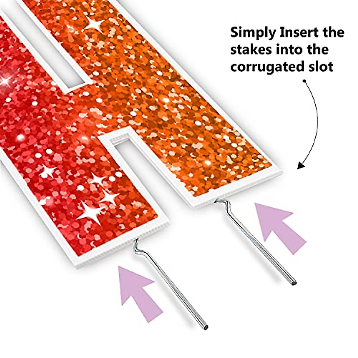 Coonoe Happy Birthday Yard Sign with Metal Stakes - 16” Outdoor Lawn Decorations, Weather-Resistant Letters, birthday party supplies gift for Kids & Adults (Glitter)