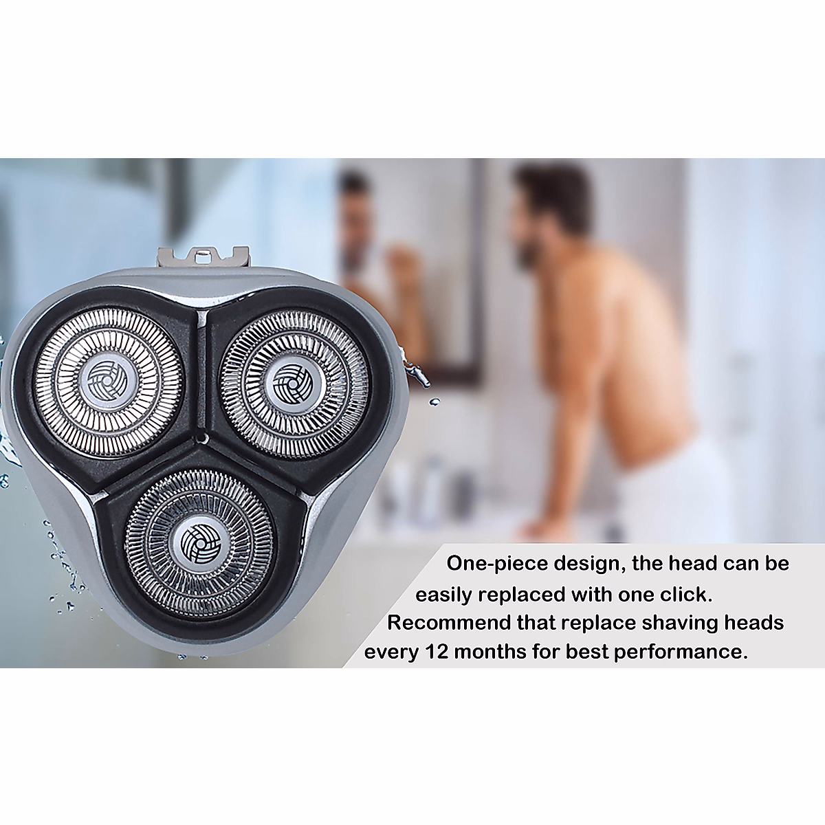 SW-S7105 Replacement Shaver Head Blades Compatible with All Sweet-LF Waterproof Electric Razors SW-S7105 SWSBK7105 Wet & Dry Shavers with Clean Brush