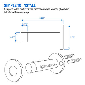 Nuk3y Modern Round Wall Door Stop or Coat Hook, 2 Pack