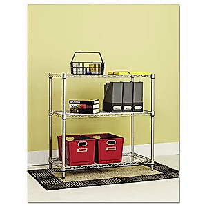 Alera ALESW833614SR 36 in. W x 14 in. D x 36 in. H Three-Shelf Residential Wire Shelving - Silver