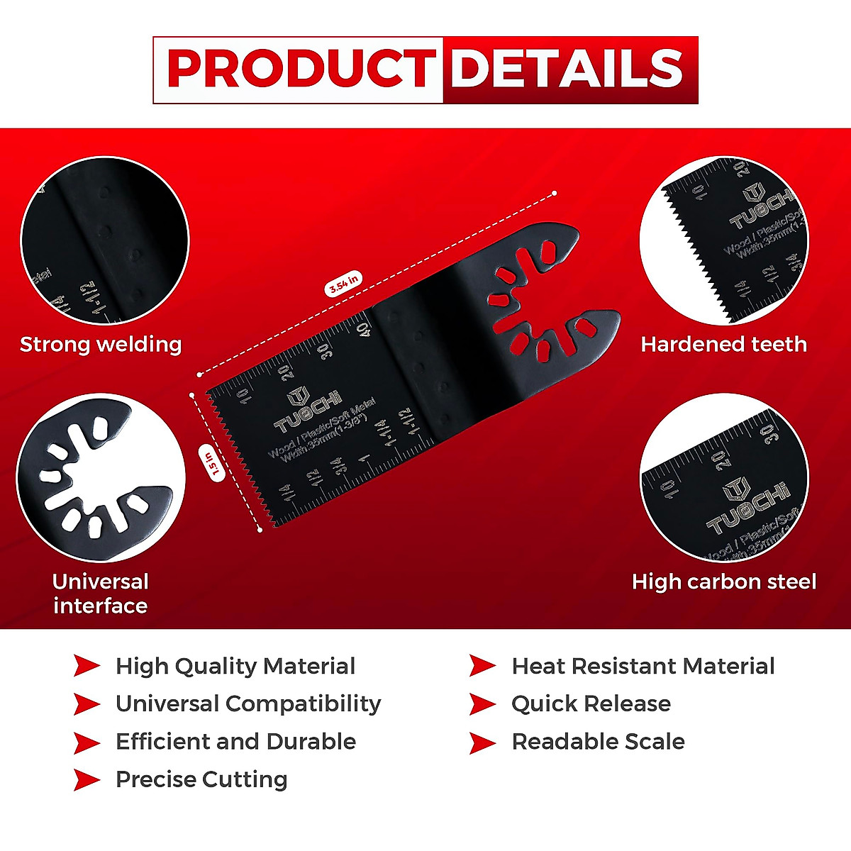 OHROS 24Pcs Titanium Oscillating Saw Blades Professional Universal Multitool Blades for Wood Plastics Metal Fit Dewalt Ryobi Quick Release Multi Tool Blades Kits All Purpose Cutting Coping Tools