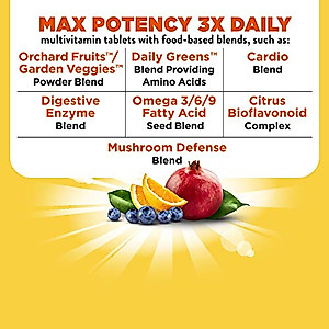 Nature's Way Alive! Max3 Potency Multivitamin, High Potency B-Vitamins, No Iron, 180 Tablets