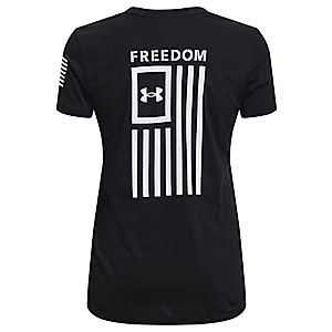 Under Armour Womens New Freedom Flag T-Shirt, Black (001)/White, XX-Large