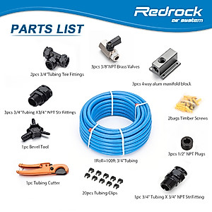 Compressed Air Piping System Pressured Leak-Proof Easy to Install 3/4" x 100 feet HDPE Aluminum Air Compressor Install kit Shop Air Hose System 200PSI ASTM F1282