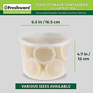 Freshware Plastic Deli Containers, 64 ounce, 64 oz, 12-Set