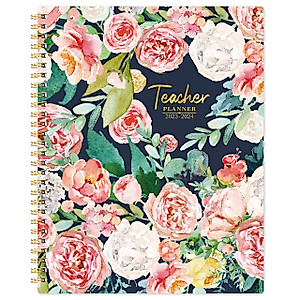 Teacher Planner 2023-2024 - 2023-2024 Teacher Planner, Academic Planner 2023-2024 from July 2023 to June 2024, 8" x 10", Teacher Lesson Plan Book with Quotes, Strong Twin-wire Binding - Floral