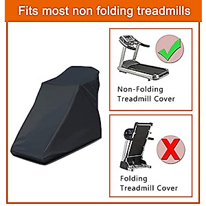 Oslimea Treadmill Cover Waterproof, Sunscreen Treadmill Cover for Indoor & Outdoor, Dust-Proof Sports Running Machine Protective Cover with Drawstring, Black (78''L x 37''D x 59''H, Non-Folding)