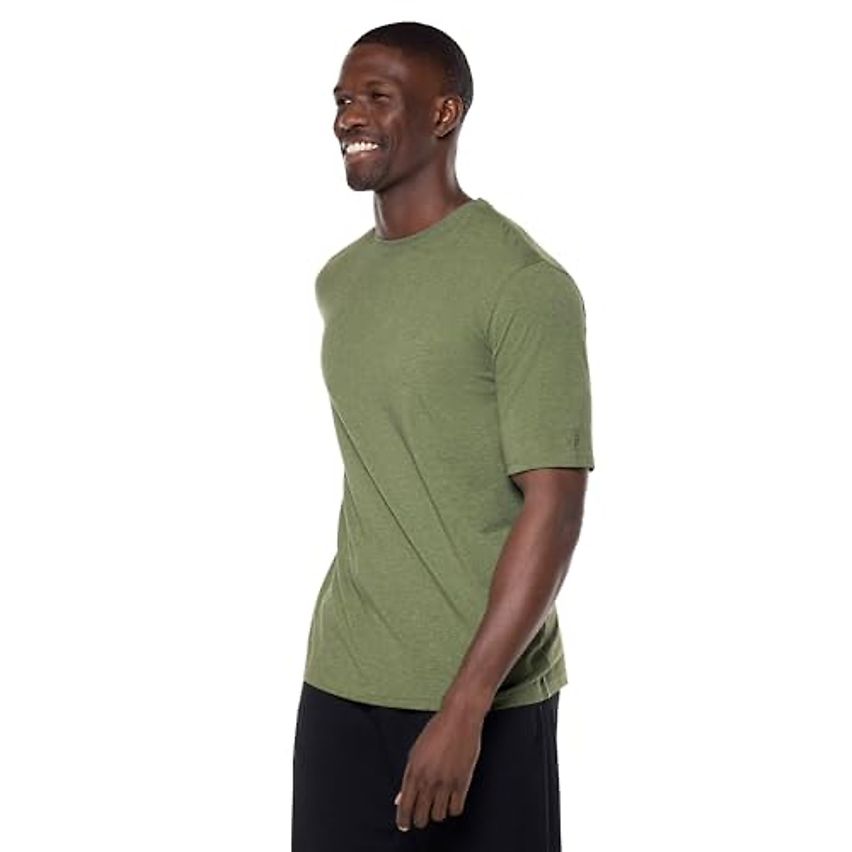 Coolibar UPF 50+ Men's Morada Everyday Short Sleeve T-Shirt - Sun Protective (Large- Light Green)