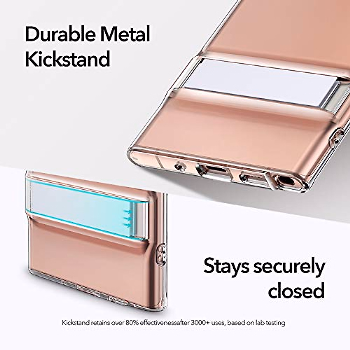 ESR Metal Kickstand Case Compatible with Samsung Galaxy Note 20 Ultra (6.9-Inch) [Vertical and Horizontal Stand] [Reinforced Drop Protection] – Clear