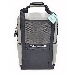 Polar Bear Coolers Back Pack Cooler, Silver, 18 Pack (PB 290)
