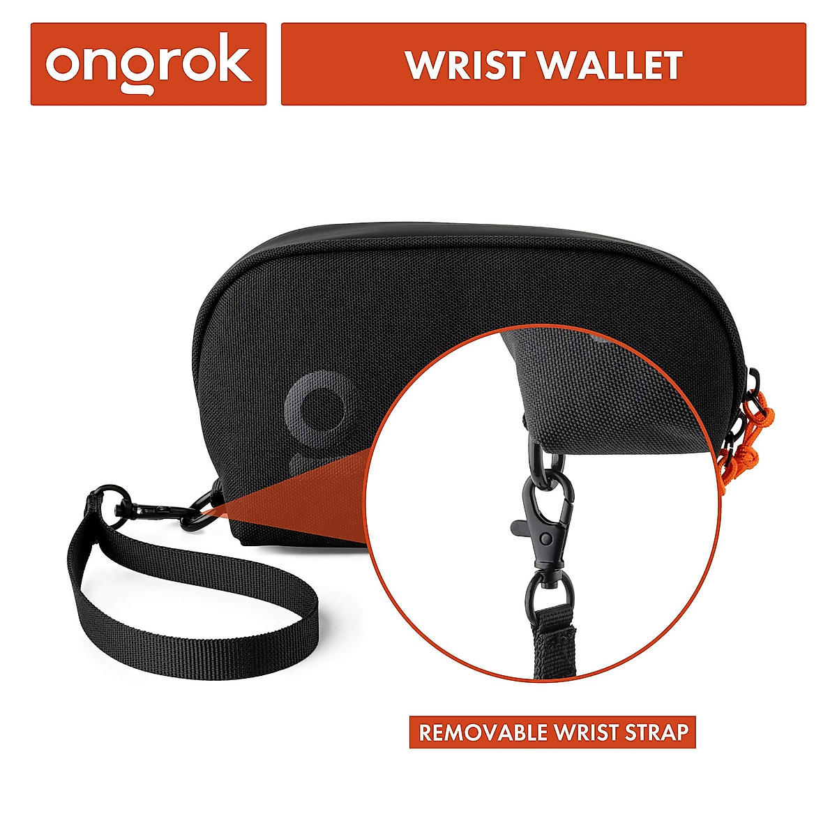 ONGROK Carbon Technology Wrist/Clutch Bag | Small Wristlet Purse, Waterproof Zipper Sealed
