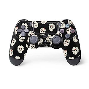 Skinit Decal Gaming Skin Compatible with PS4 Controller - Officially Licensed Warner Bros Friday The 13th Jason Voorhees Pattern Design