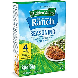 Hidden Valley Original Ranch Salad Dressing & Seasoning Mix, Gluten Free, Keto-Friendly - 4 Packets (Package May Vary)