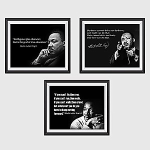 Love-Character-Keep Moving- Martin Luther King Jr.- Inspirational Wall Art Decor, Vintage Famous Quotes Art Prints, Ideal For Home & Office Decor. Great Gift For MLK Jr. Fans. Unframed-8x10 (3-PK)