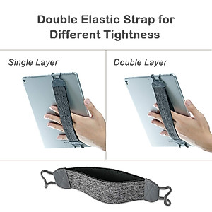 Hand Strap Holder TFY for Tablets, iPad, & e-Readers - 11-inch iPad Pro, iPad, iPad Mini 6, iPad Air 5, Samsung Galaxy Tab & Note - Google Nexus - Asus Transformer Book and More -Gray